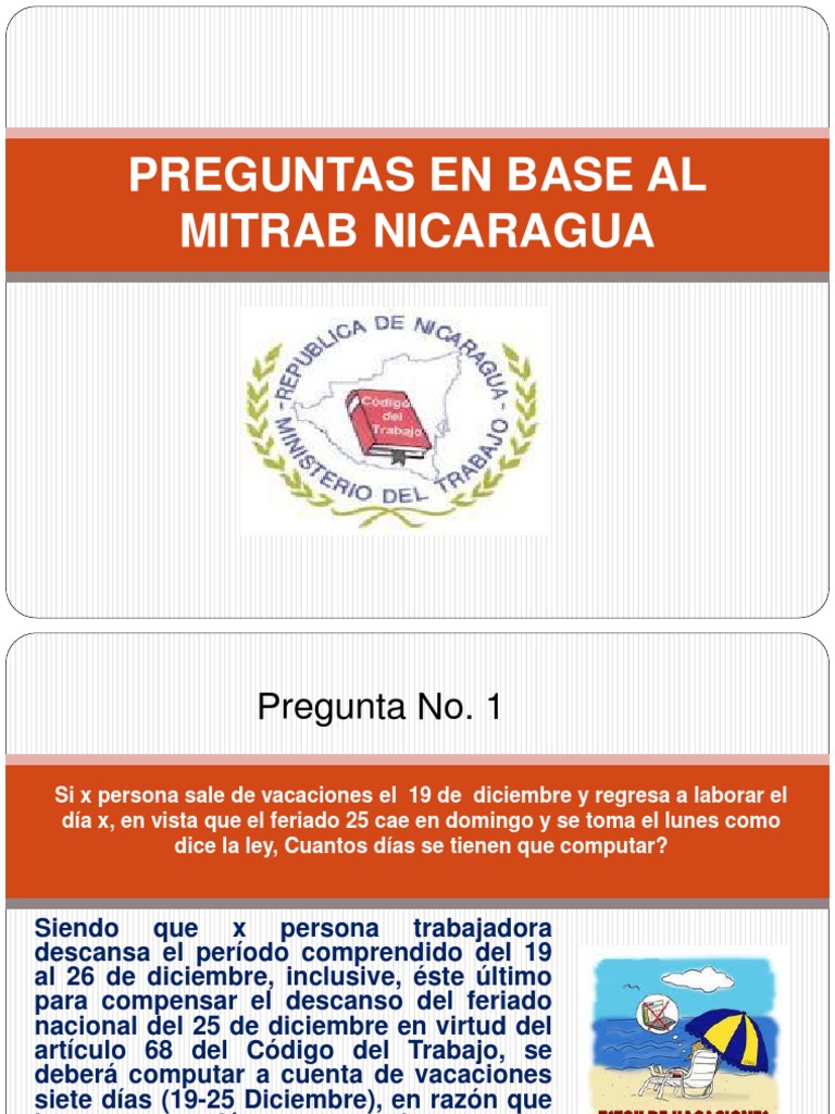 Archivo de Preguntas MITRAB | PDF | Derecho laboral | Salario