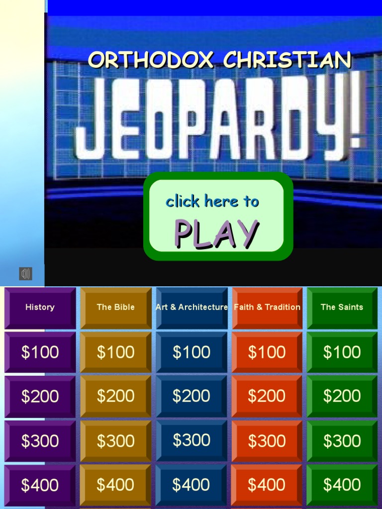 Orthodox Jeopardy Game | PDF | Eastern Orthodox Church | Eucharist