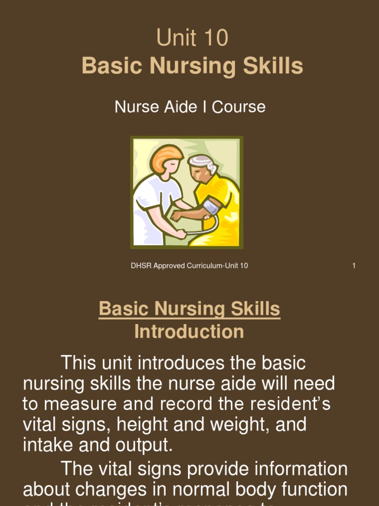 Unit 10-Basic Nursing Skills | PDF | Respiratory System | Blood Pressure