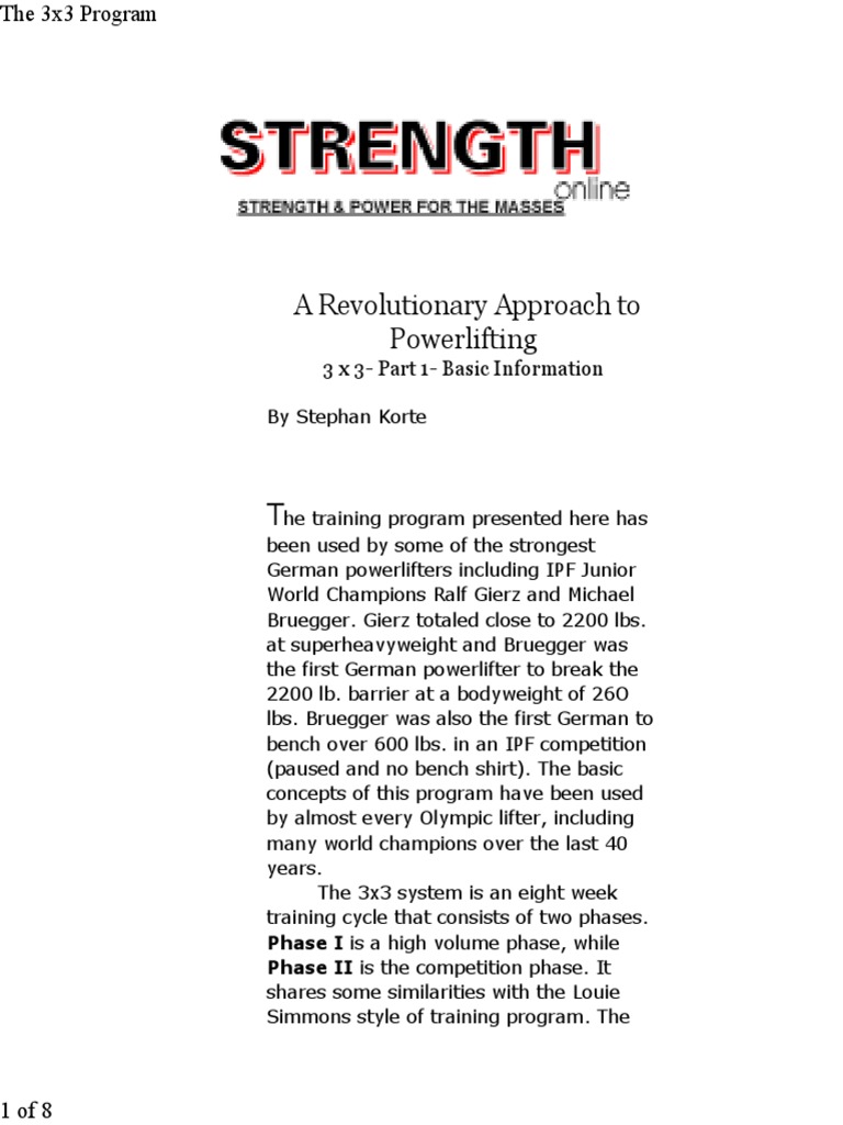 The 3x3 Program | PDF | Strength Training | Management Of Obesity