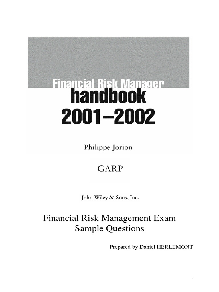 Jorion FRM Exam Questions | PDF | Variance | Volatility (Finance)