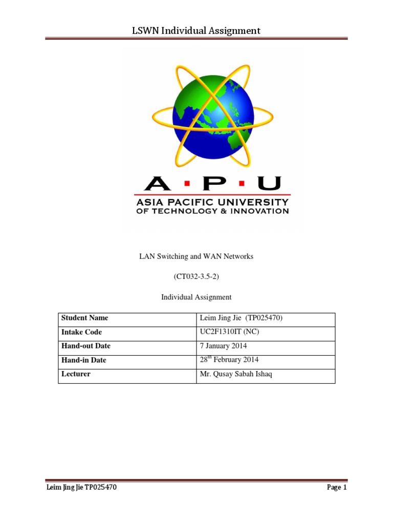 LSWN Assignment Individual APU (A+ ) | PDF | Port (Computer Networking ...