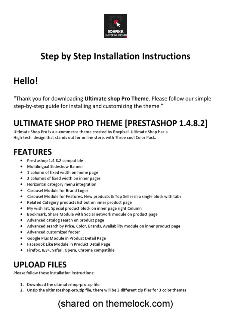 Prestashop Theme Setup Guide | PDF | Web Software | Computing