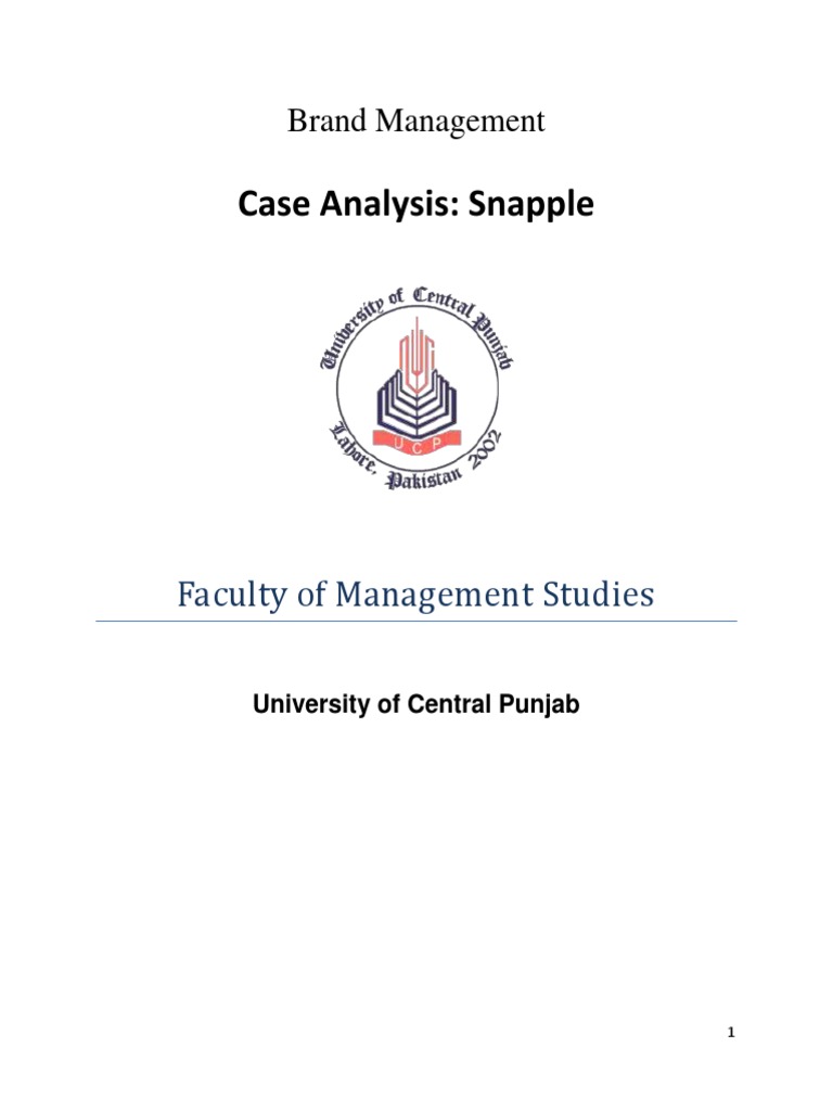 Snapple Case Study Analysis | PDF | Brand | Marketing