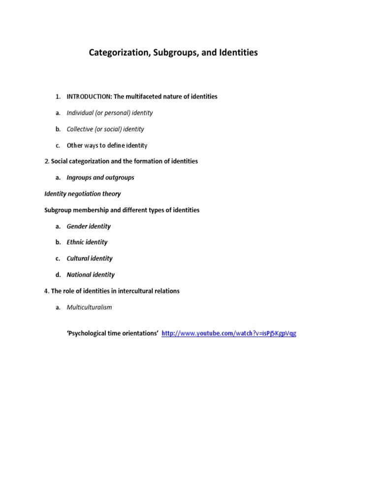 Identity Formation and Social Categorization | PDF | Social Science