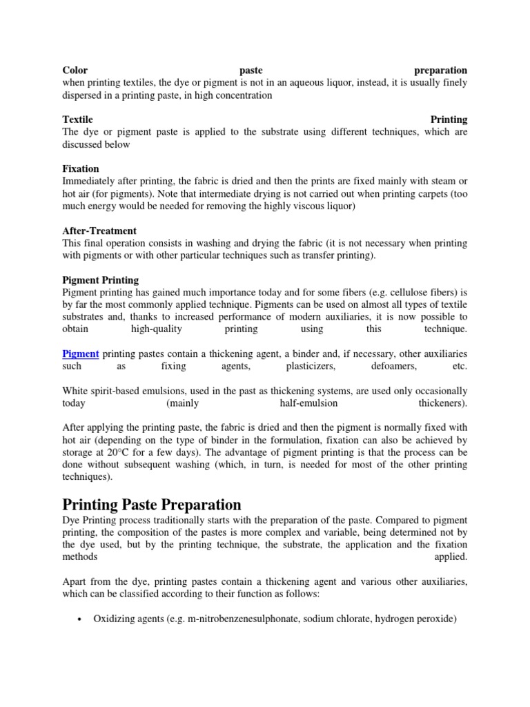 Printing Flow Chart | PDF | Dye | Pigment
