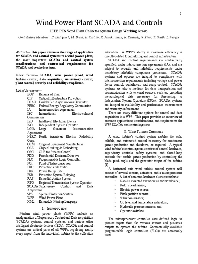 Wind Power Plant SCADA Systems Overview | PDF | Scada | Electrical ...