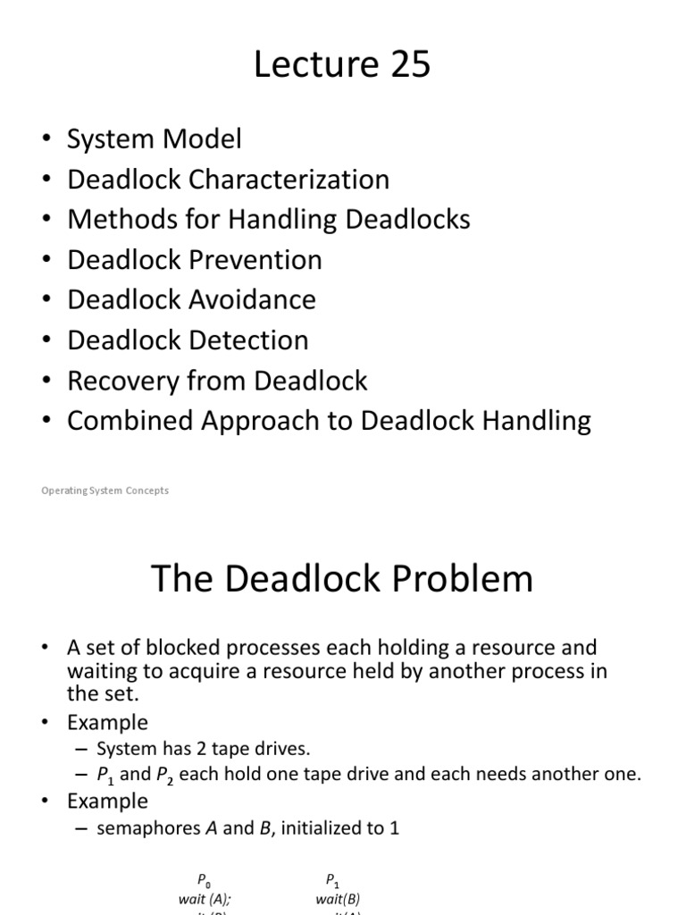 Deadlock Handling Methods in OS | PDF | Business | Computers