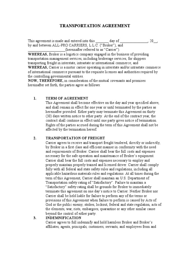 Contract | PDF | Transport | Business