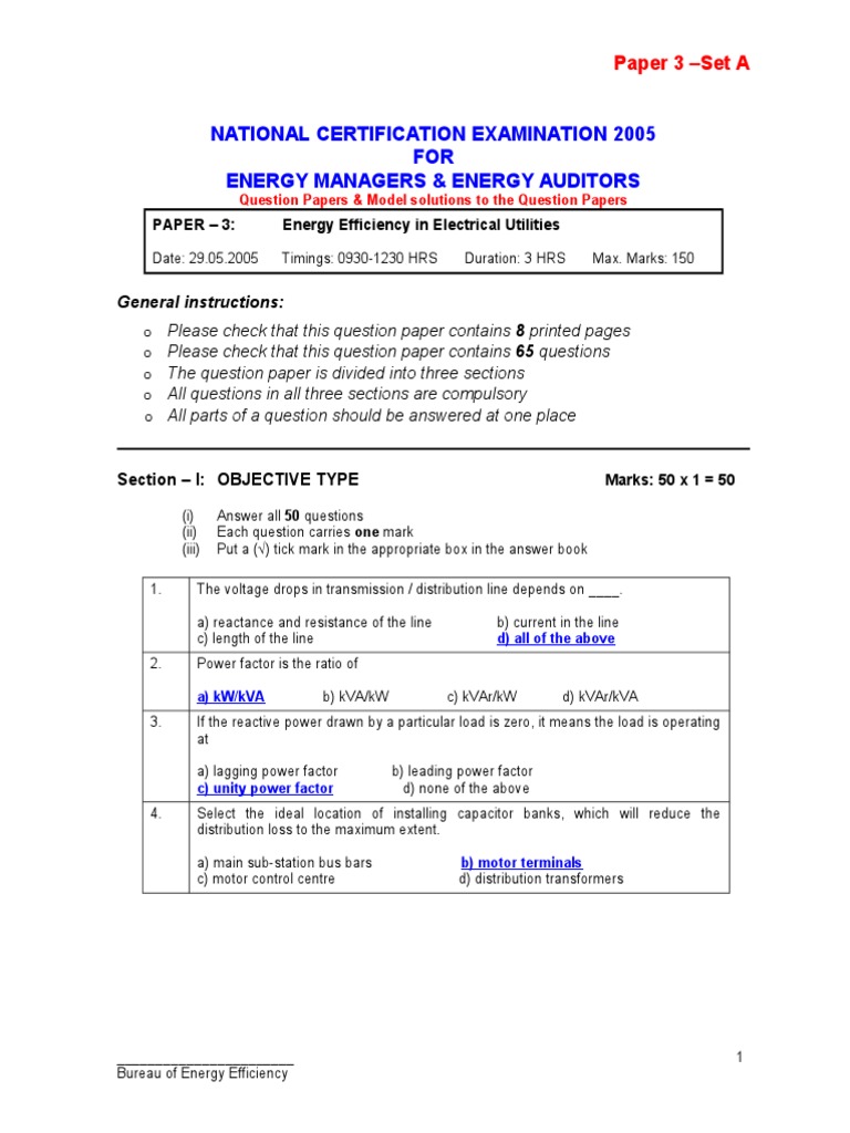 Energy Efficiency Exam Questions | PDF | Gas Compressor | Refrigeration