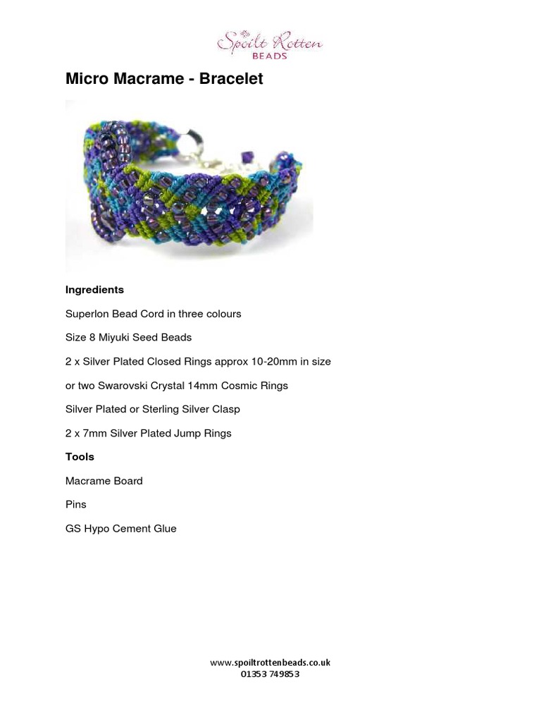 Micro Macrame Pattern | PDF | Knot | Textile Arts