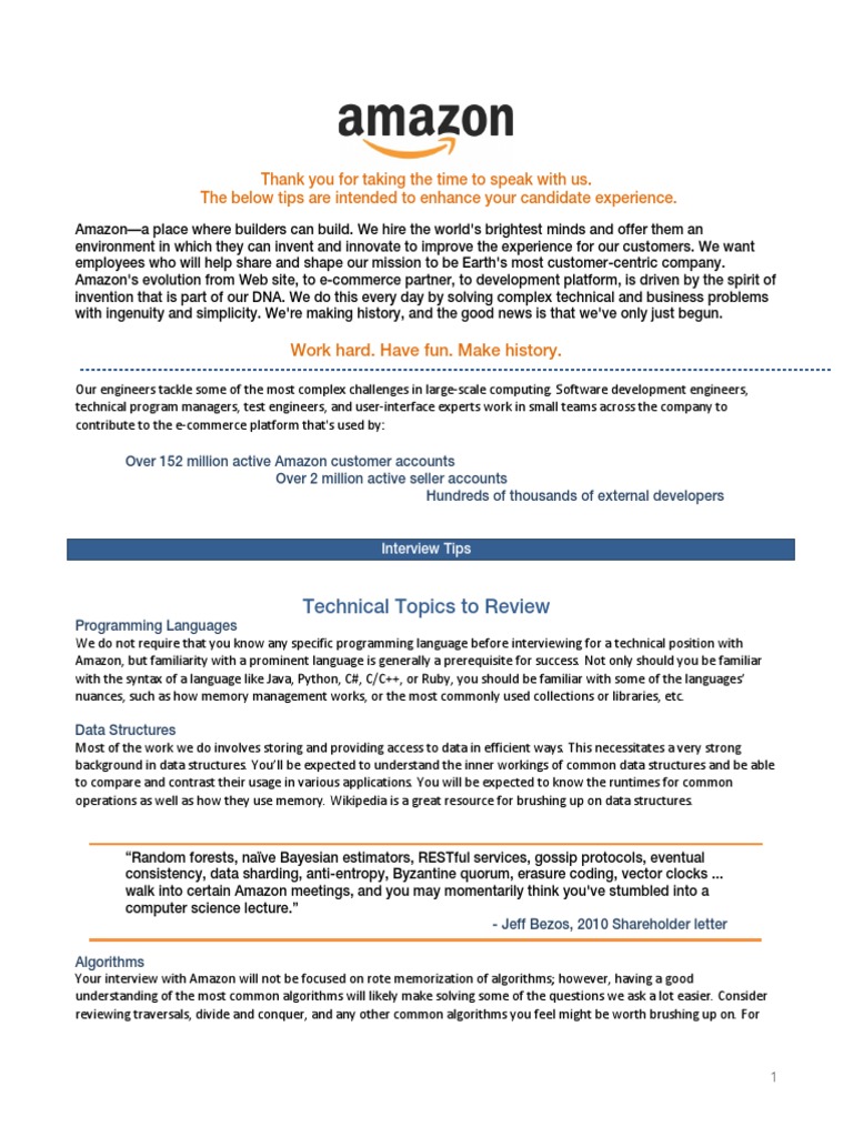 Amazon SDE Interview Prep | PDF | Amazon.Com | Leadership