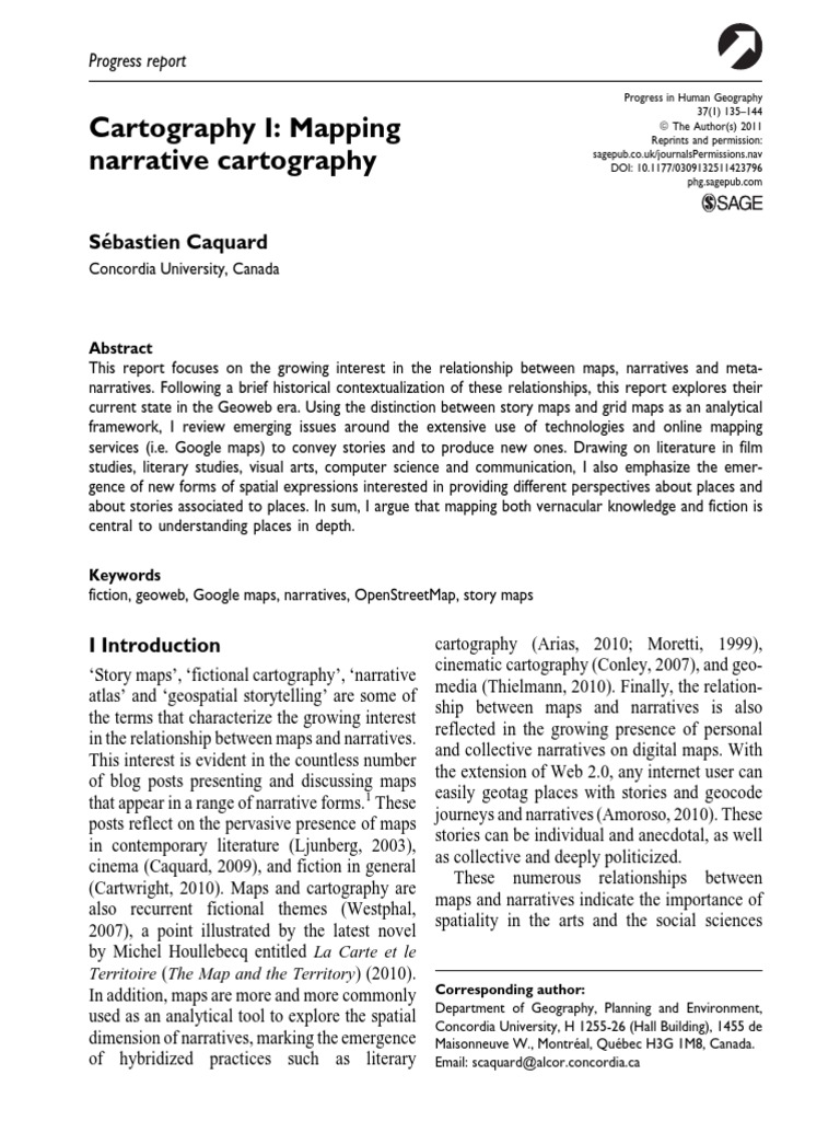 Sébastien Caquard - Cartography I - Mapping Narrative Cartography | PDF ...