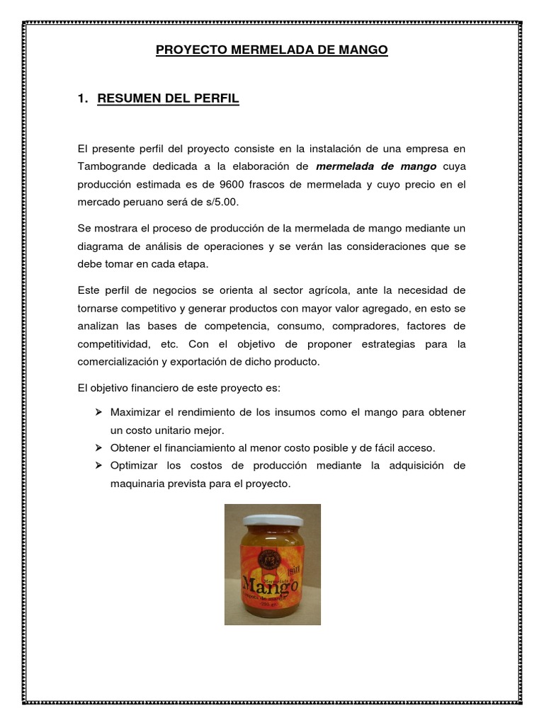 Proyecto Mermelada de Mango