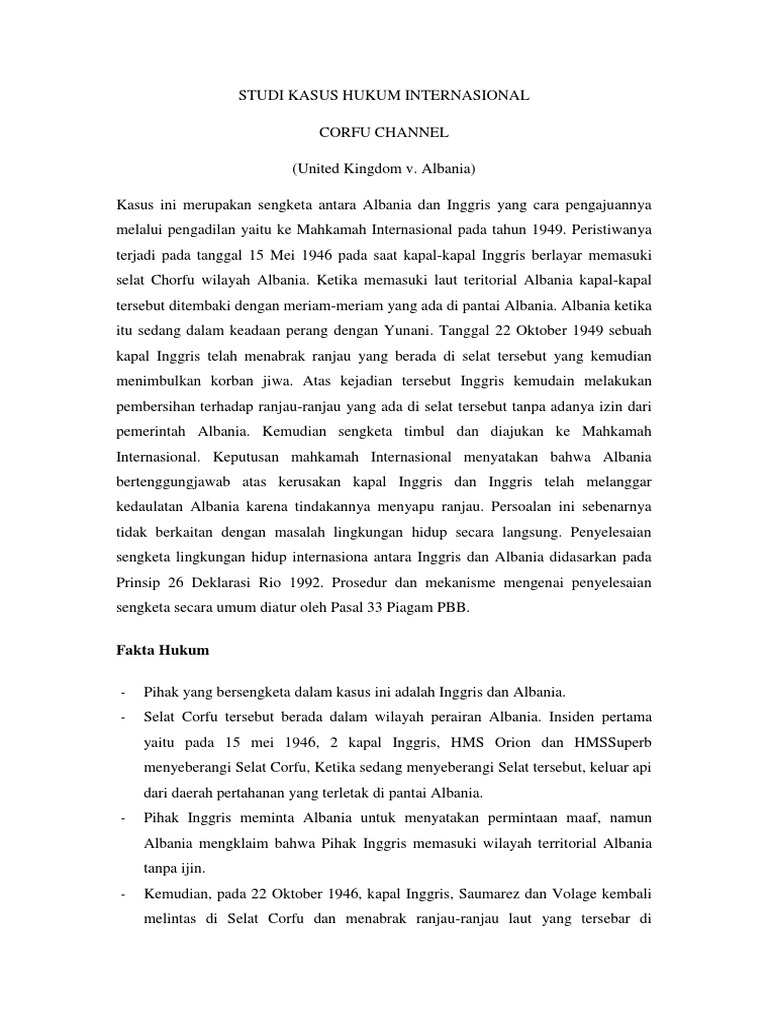 Corfu Channel Case | PDF