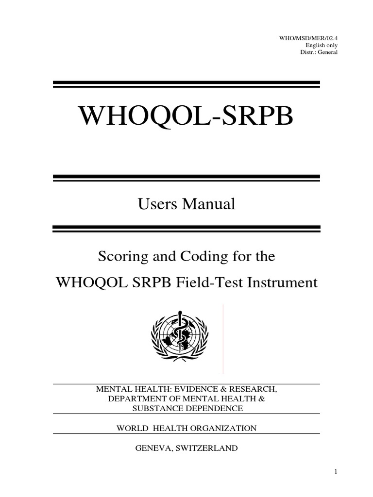 Whoqol Manual | PDF | Quality Of Life | Likert Scale