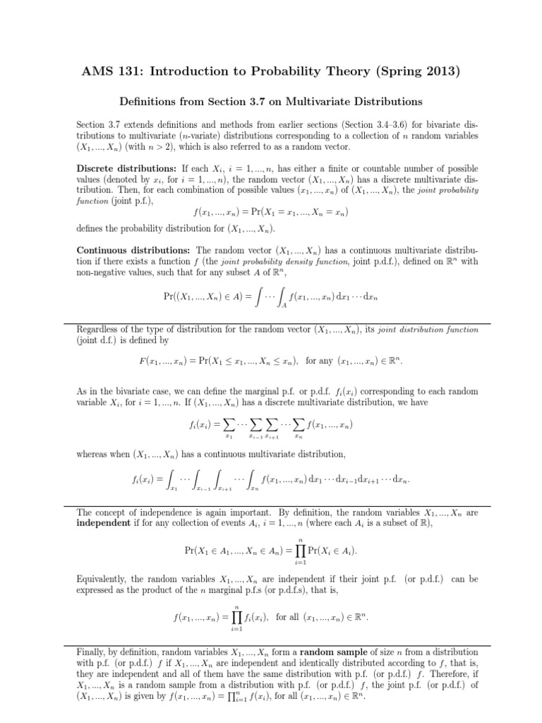 Formulas Section3 7 | PDF | Probability Distribution | Probability ...