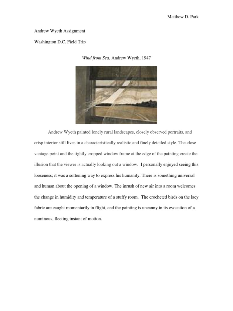 Andrew Wyeth Assignment - MP | PDF | Plastic Arts | Art Media