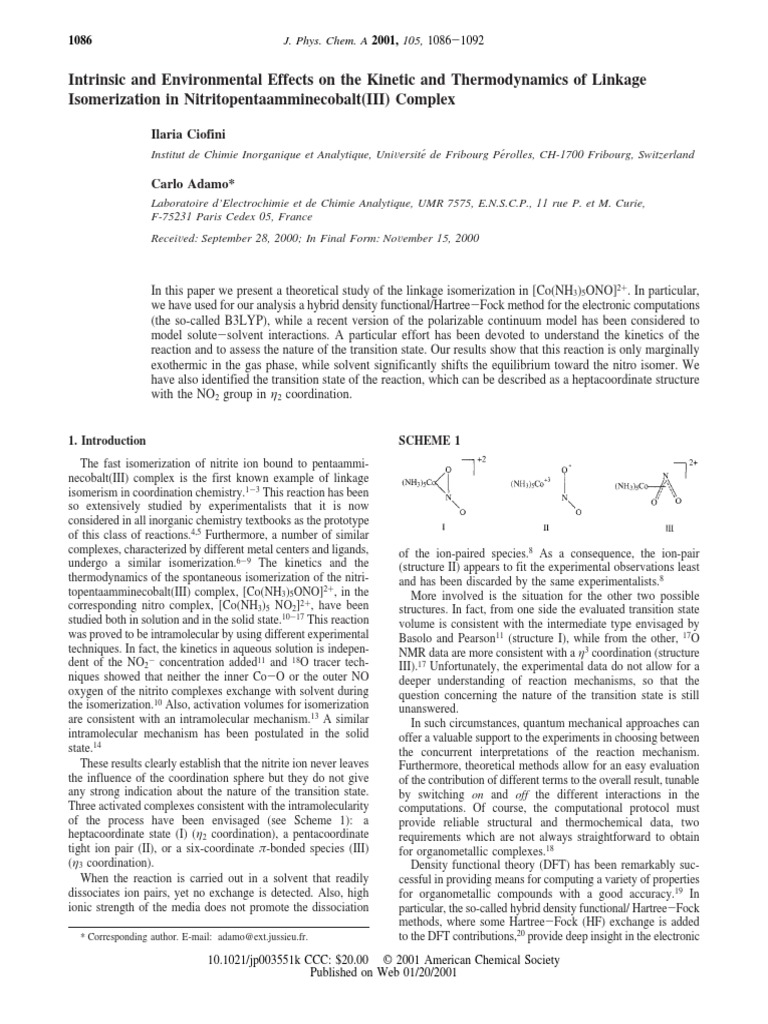 Paper Isomerization Nitrito Complejos Co | PDF | Coordination Complex ...