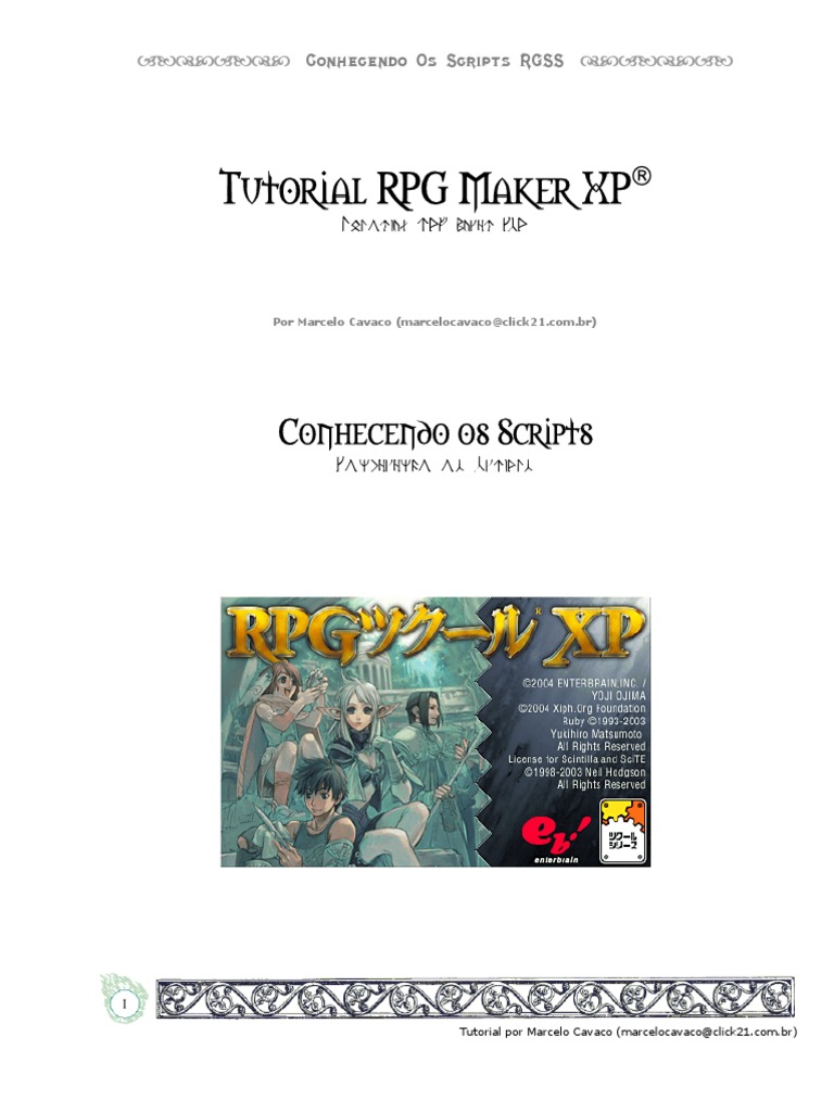 Conhecendo Os Scripts Do RPG Maker XP | PDF | Linguagem de script ...