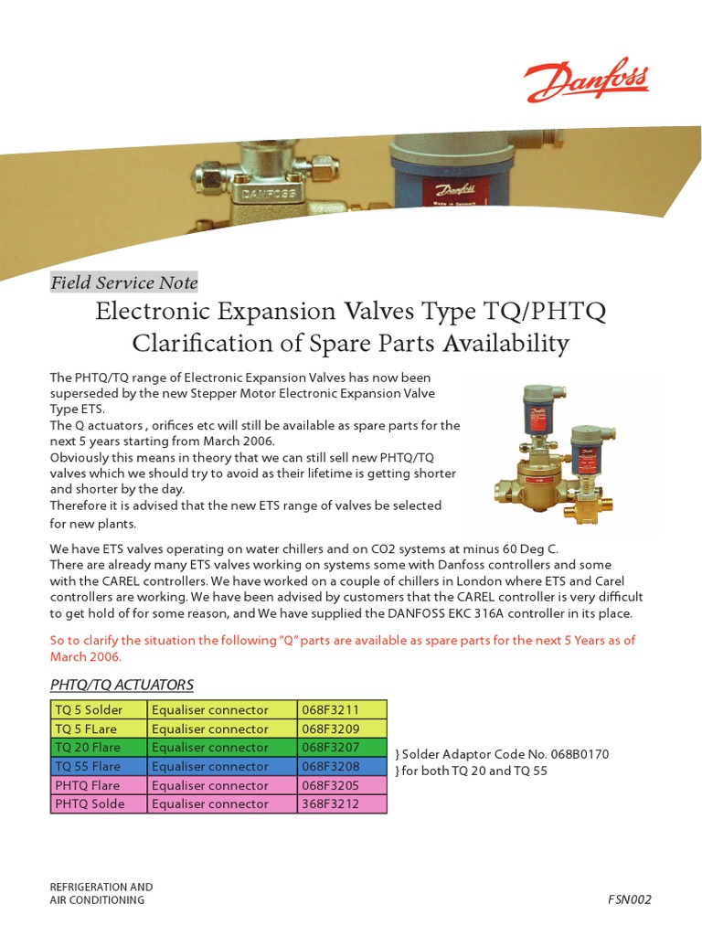 Electronic Expansion Valves Type TQPHTQ | PDF | Valve | Mechanical Engineering