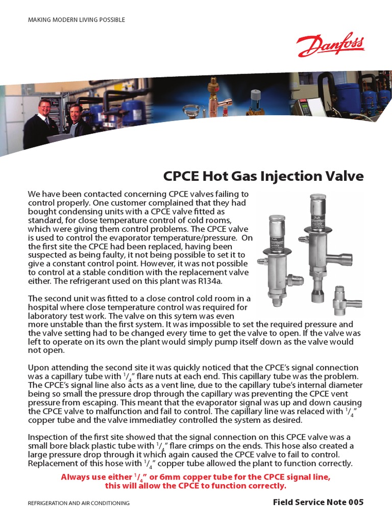 CPCE Hot Gas Injection Valve | PDF | Valve | Refrigeration