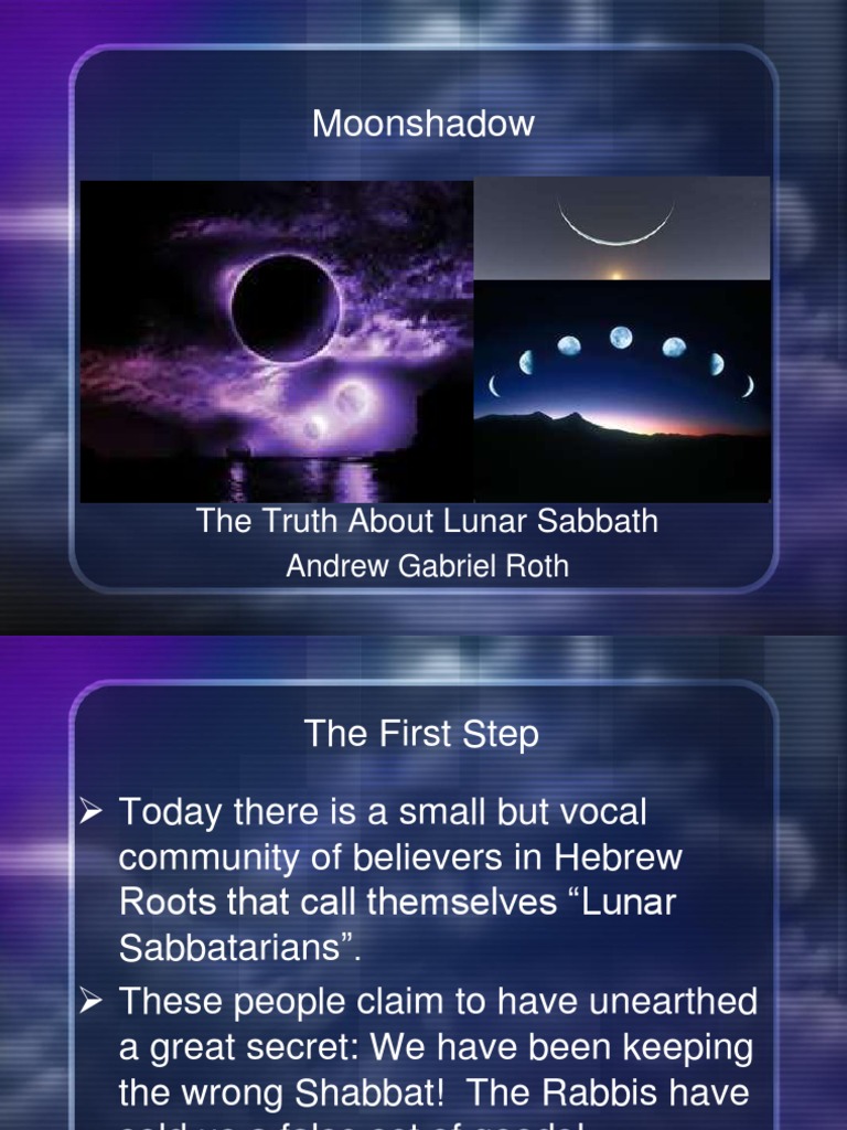 Moonshadow-The Truth About Lunar Sabbath | PDF | Shabbat | Genesis ...