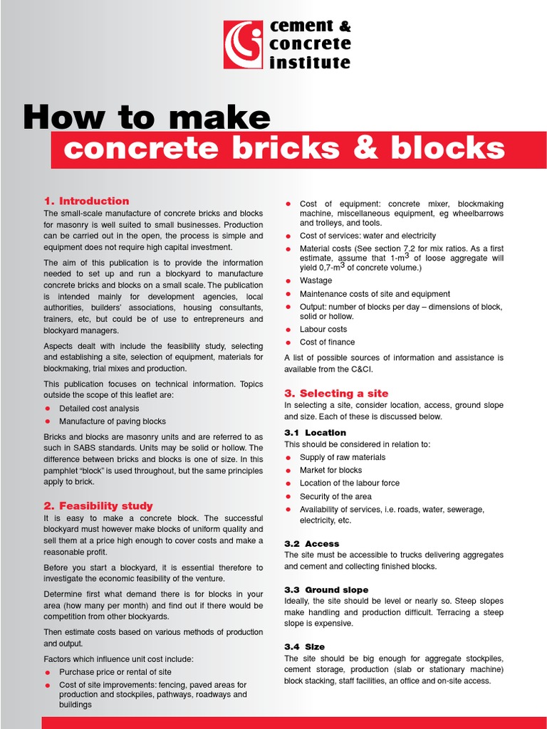 6 How To Make Concrete Bricks and Blocks | PDF | Masonry | Concrete