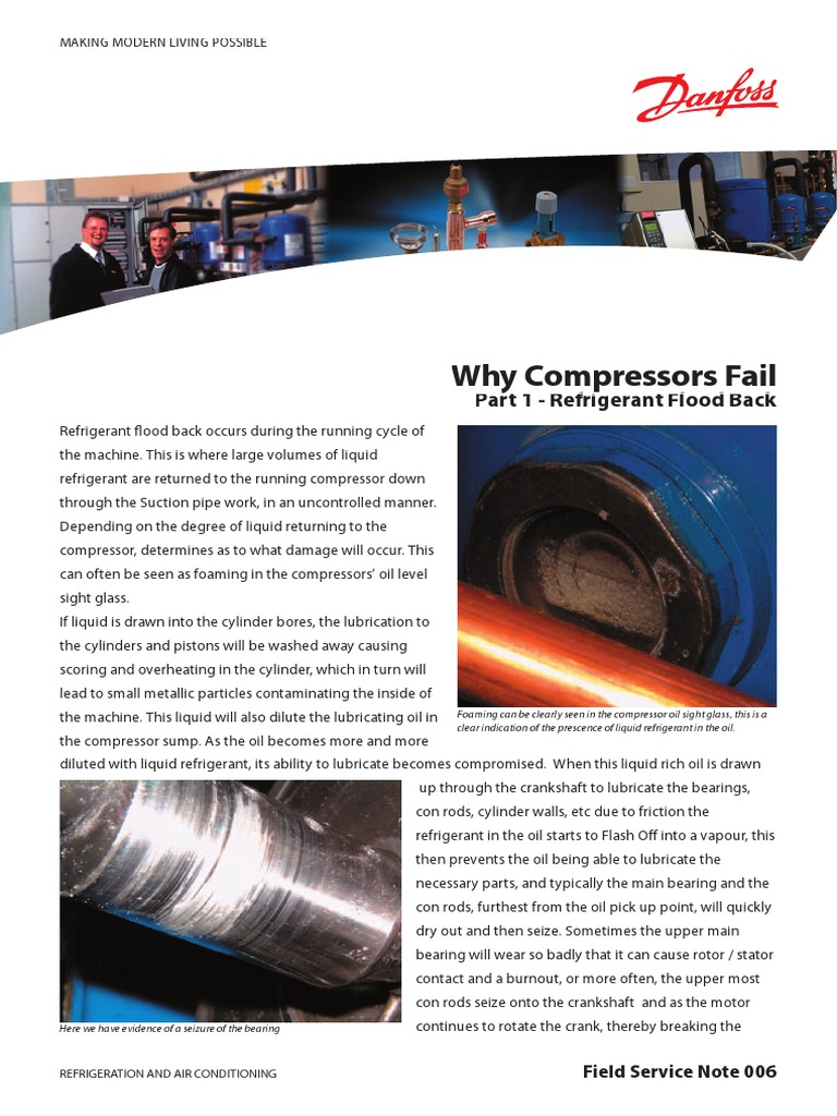 Why Compressors Fail Part 1 - Refrigerant Flood Back | PDF
