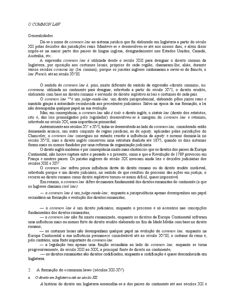 John Gilissen - Formacao Do Common Law | PDF | Direito