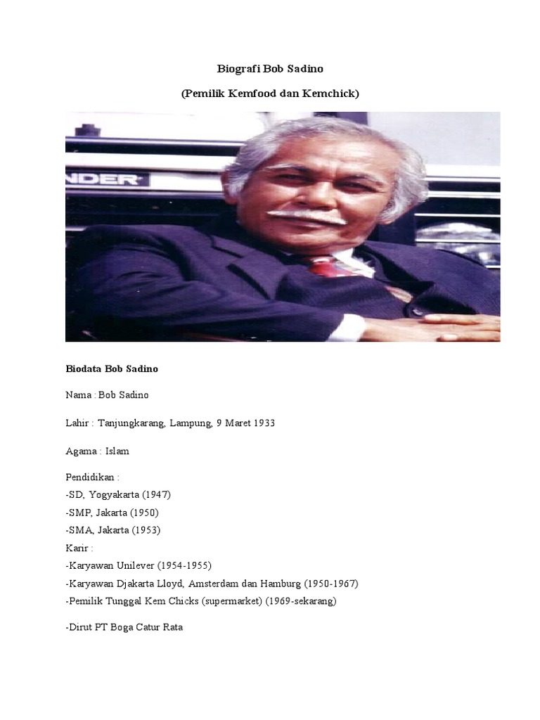 Biografi Bob Sadino | PDF