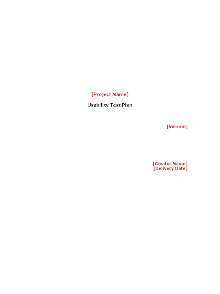 U-Test Plan Template | PDF | Usability | Areas Of Computer Science