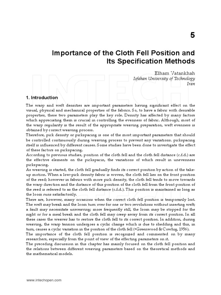Importance of The Cloth Fell Position and Its Specification Methods ...