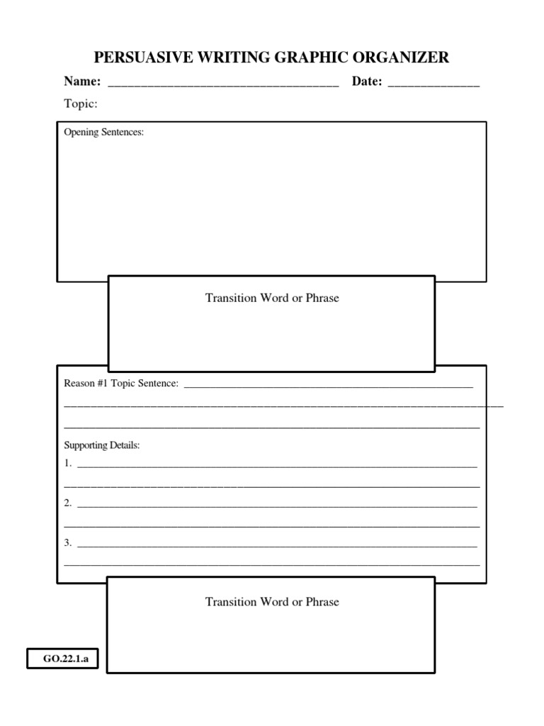 Persuasive Writing Graphic Organizer | PDF