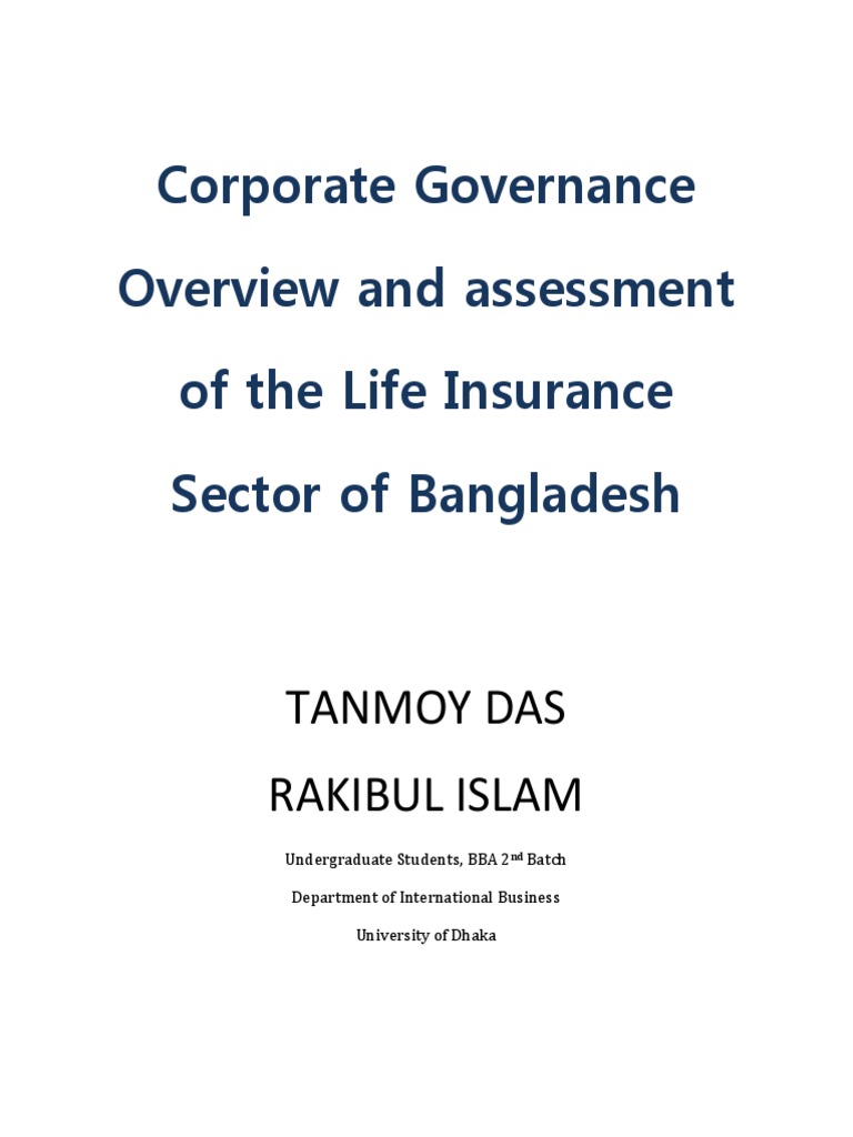 Corporate Governance Overview and Assessment of The Life Insurance ...