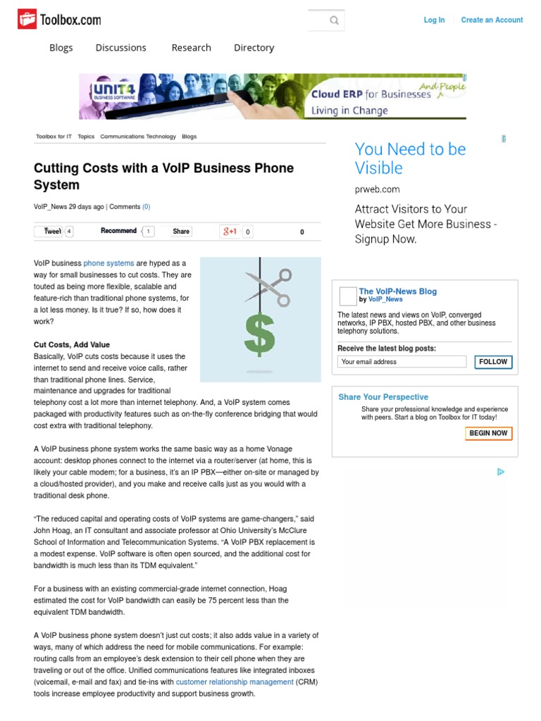 Cutting Costs With A VoIP Business Phone System | PDF | Voice Over Ip ...