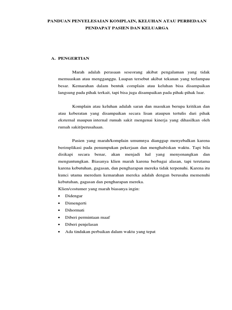 Panduan Penyelesaian Komplain | PDF | Pengembangan Diri