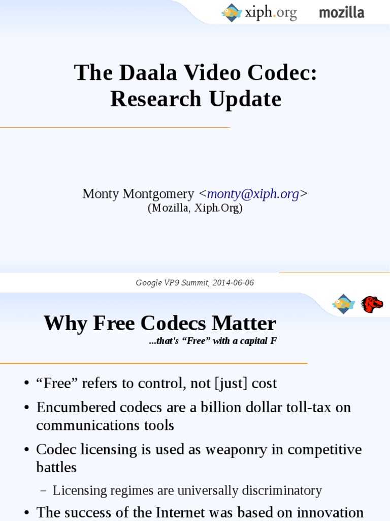 The Daala Video Codec: Research Update | PDF | Sphere | Data Compression