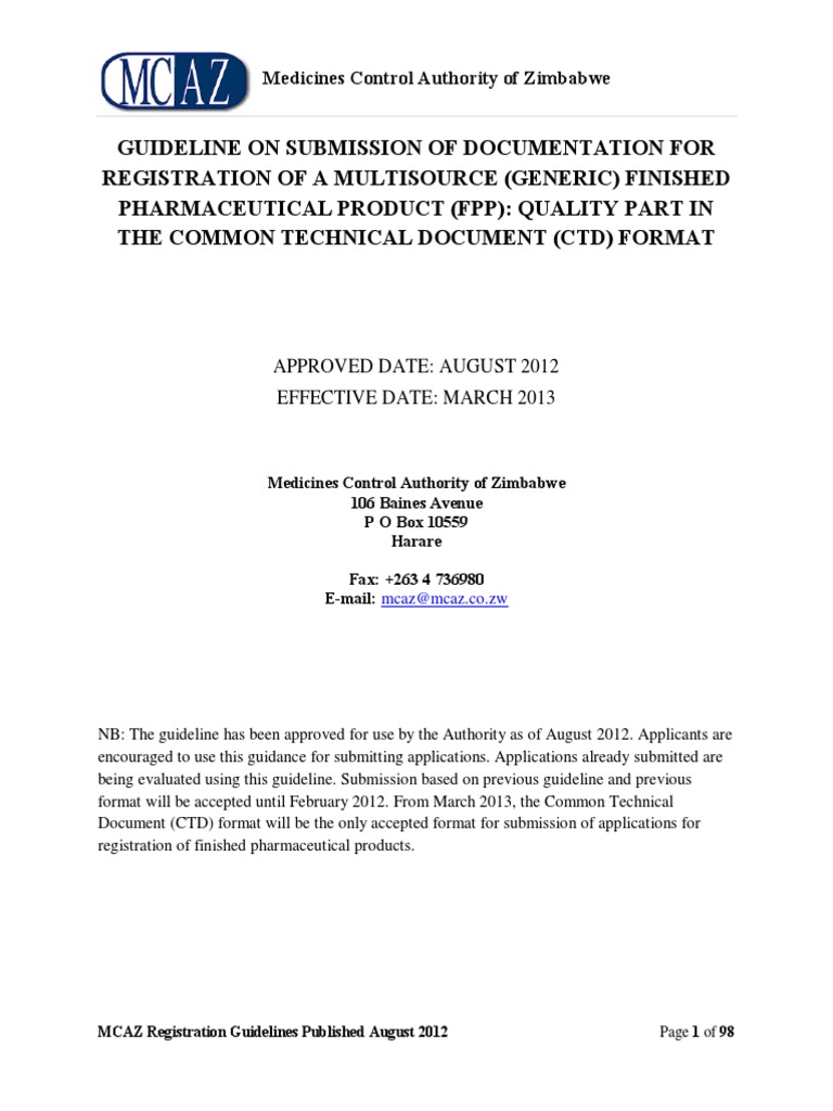 CTD Guidelines | PDF | Pharmaceutical Formulation | Pharmacy