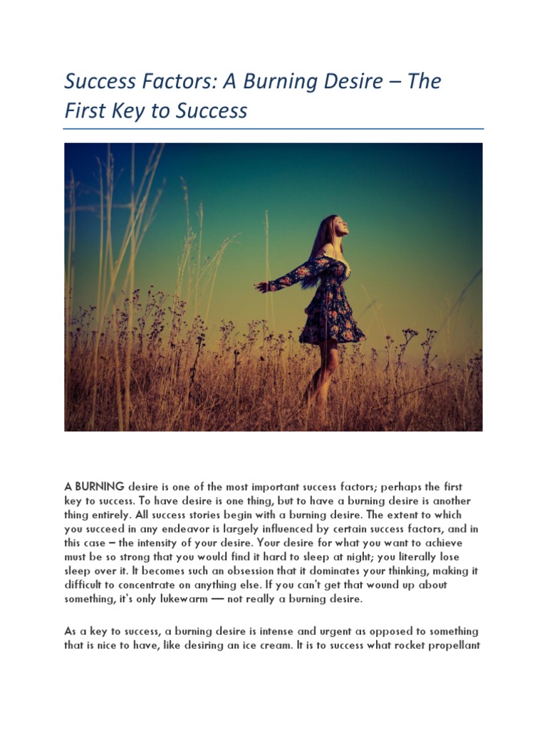 Burning Desire: Key to Success | PDF | Rocket | Goal