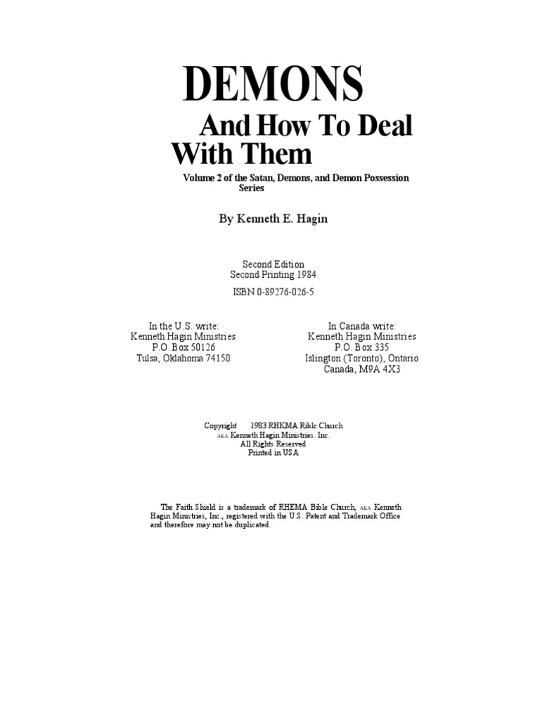 Demonology 02 Demons and How To Deal With Them | PDF | Language Arts ...