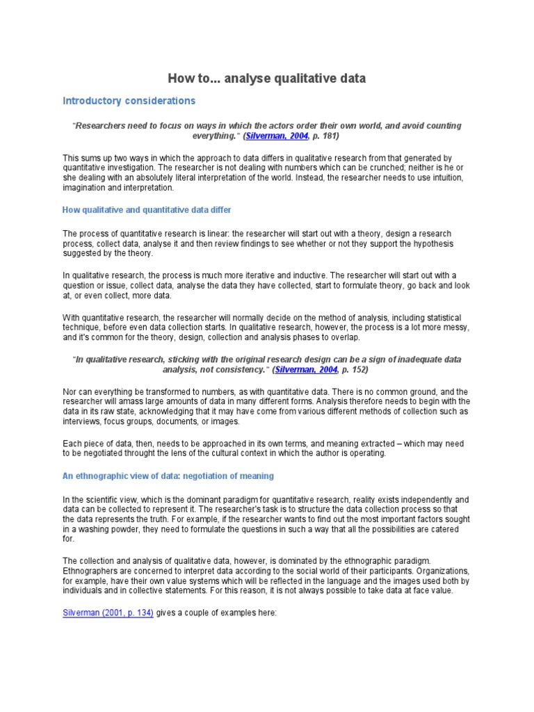 How To... Analyse Qualitative Data | PDF | Qualitative Research ...