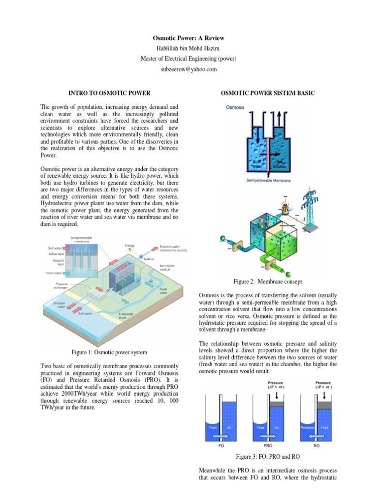 Osmotic Power | Osmosis | Power Station