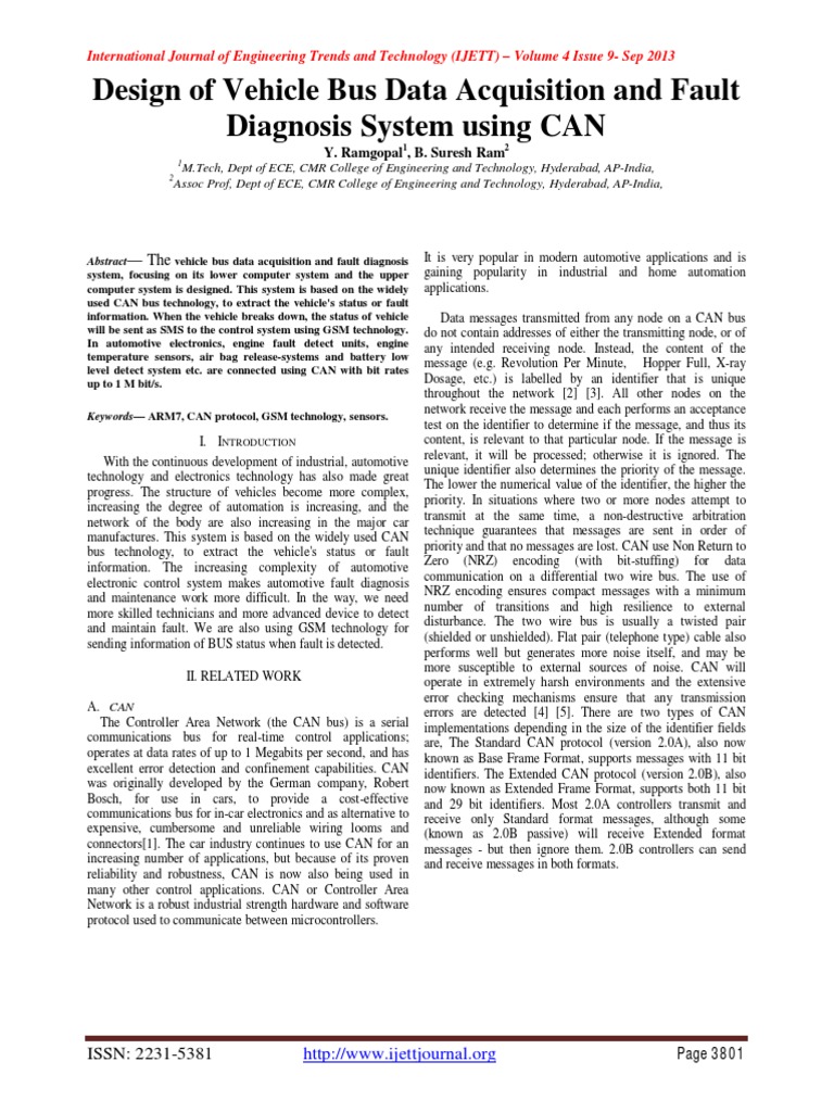 Vehicle Fault Diagnosis via CAN Bus | PDF | Computer Network | Modem