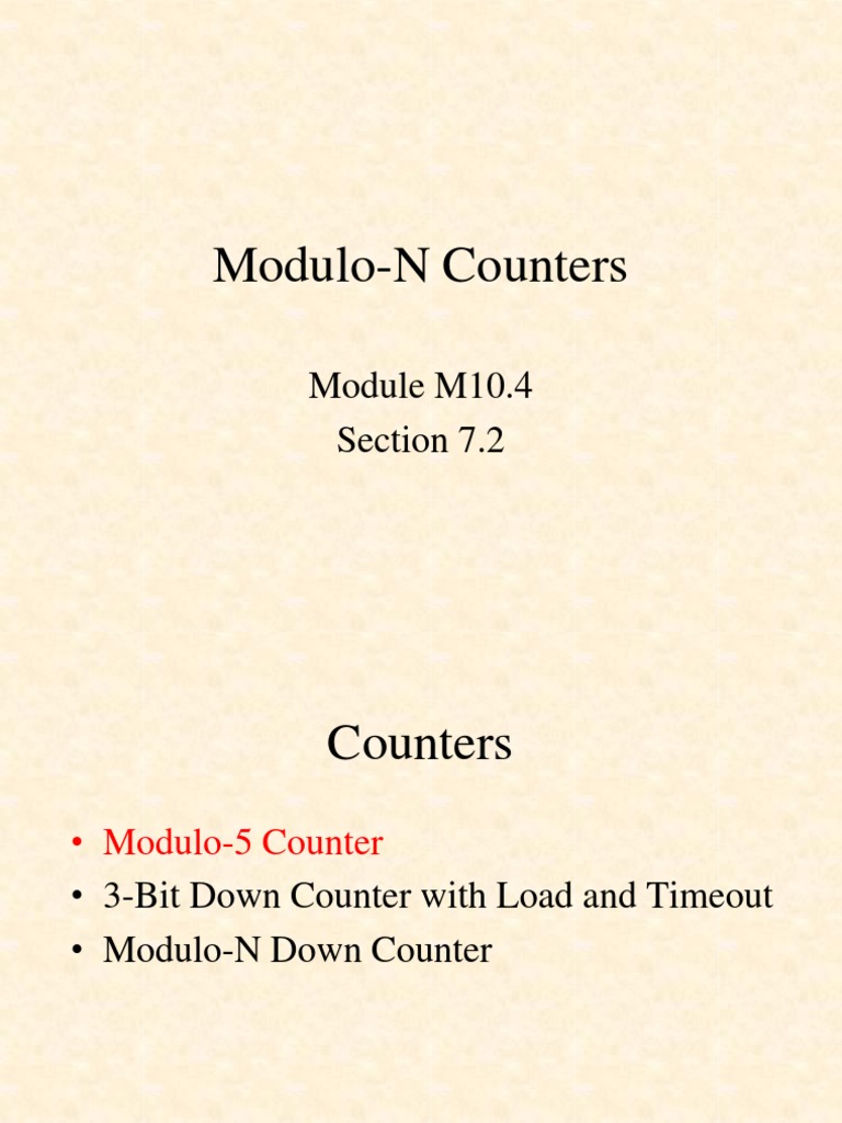 Modulo-N Counter Designs | PDF | Electronics | Manufactured Goods