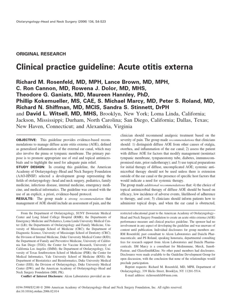 Acute Otitis Externa | PDF