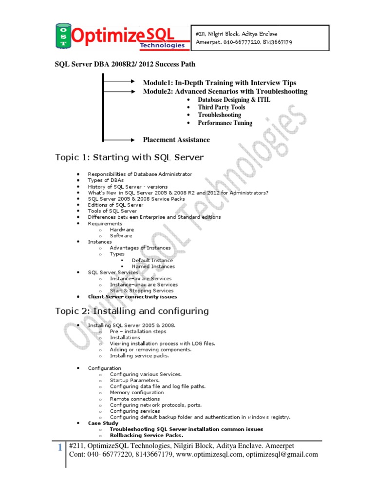 Topic 1: Starting With SQL Server: Starting With SQL Server | PDF | Microsoft Sql Server ...