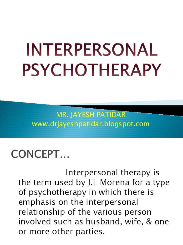 Interpersonal Psychotherapy | PDF | Family Therapy | Psychotherapy
