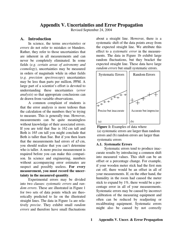 Error Types and Error Propagation | PDF | Observational Error | Errors And Residuals