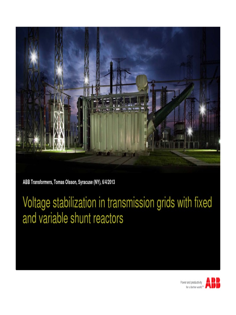 Voltage Stabilization With Shunt Reactors | Ac Power | Electrical ...